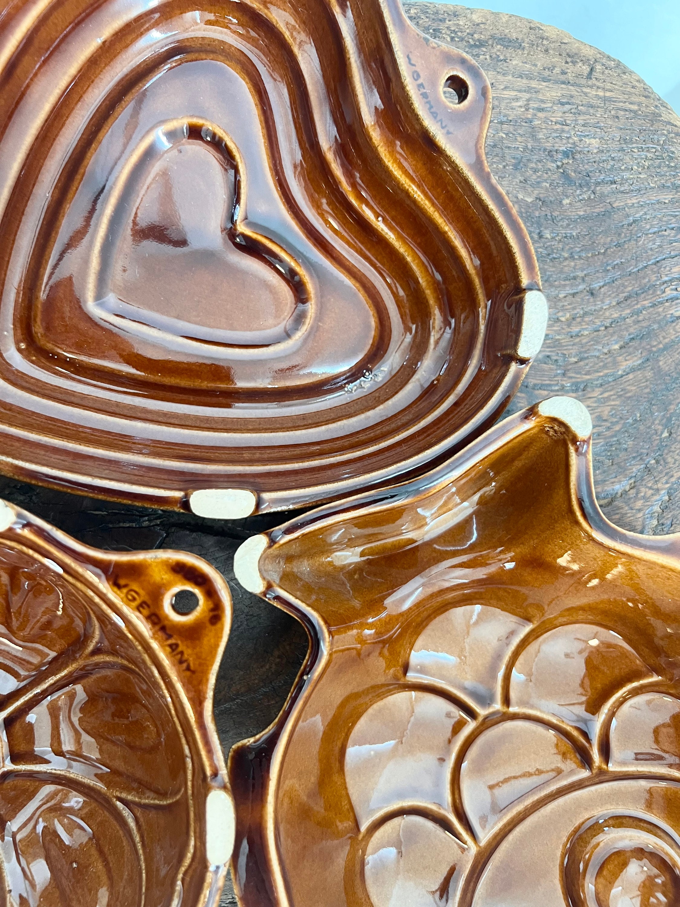 Set of 3 Ceramic Vintage German Molds for Wall Hanging Design Art, Fish ...