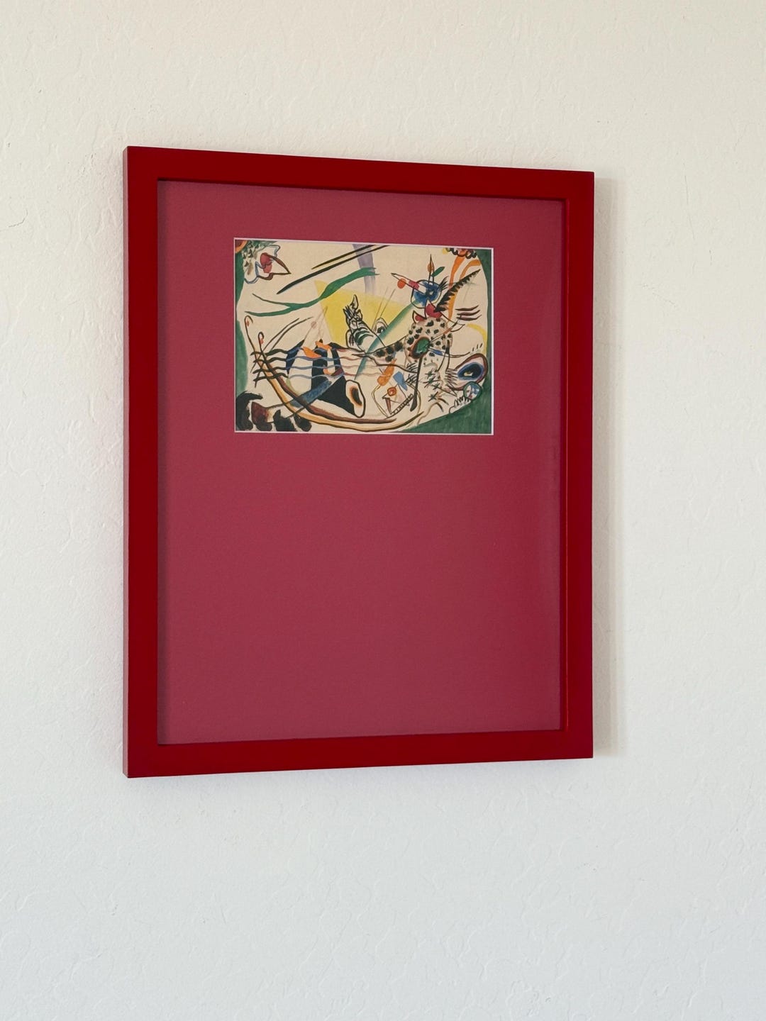 1919 'green Border' Wassily Kandinsky in Red Monochrome Framed Abstract ...