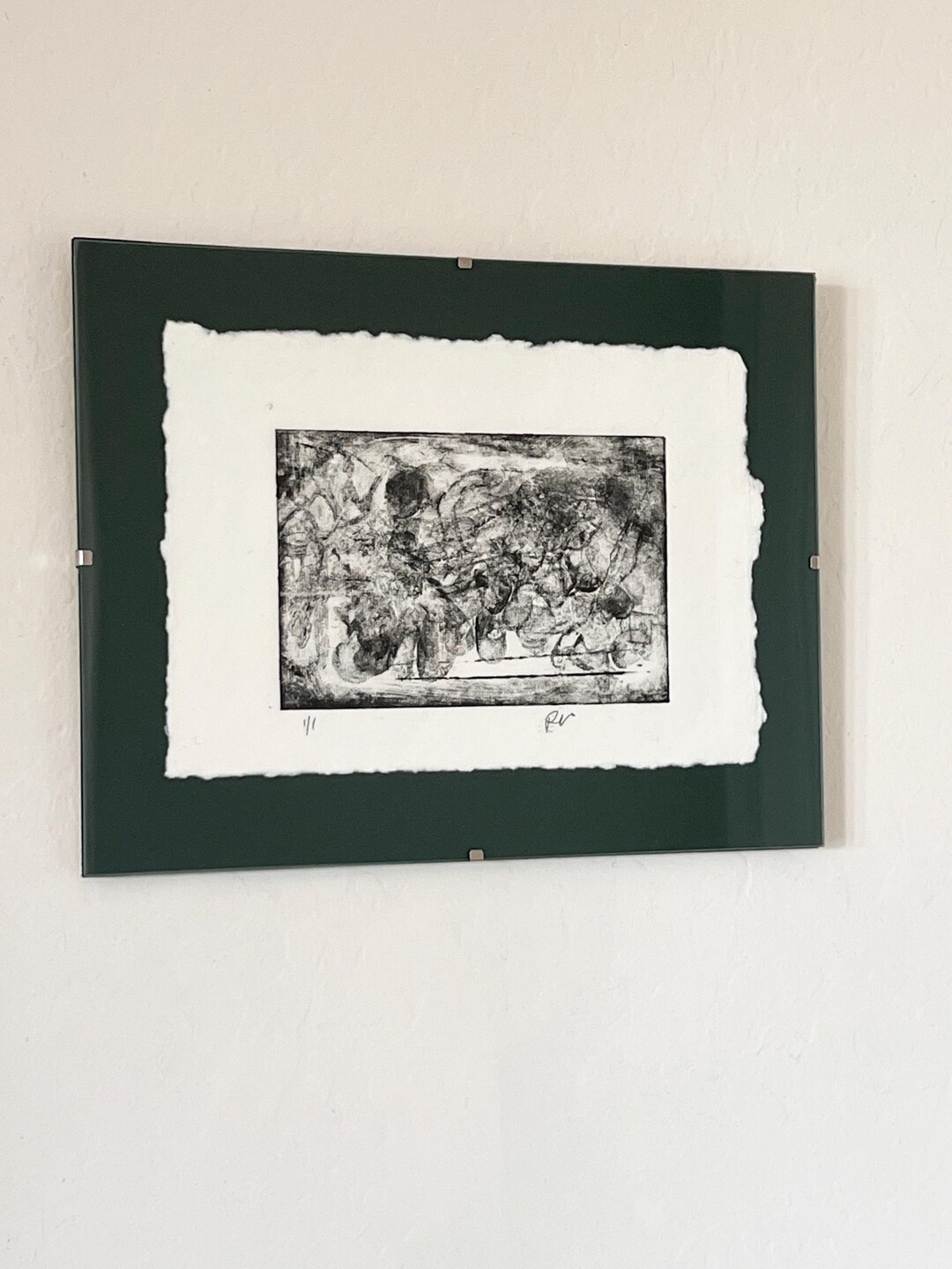 Original Abstract Fine Line Dry Point Etching Original Wall Art Signed ...