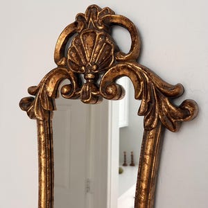 Vintage Italian Rococo Baroque Gold Wall Mirror Scrolled Giltwood Resin ...