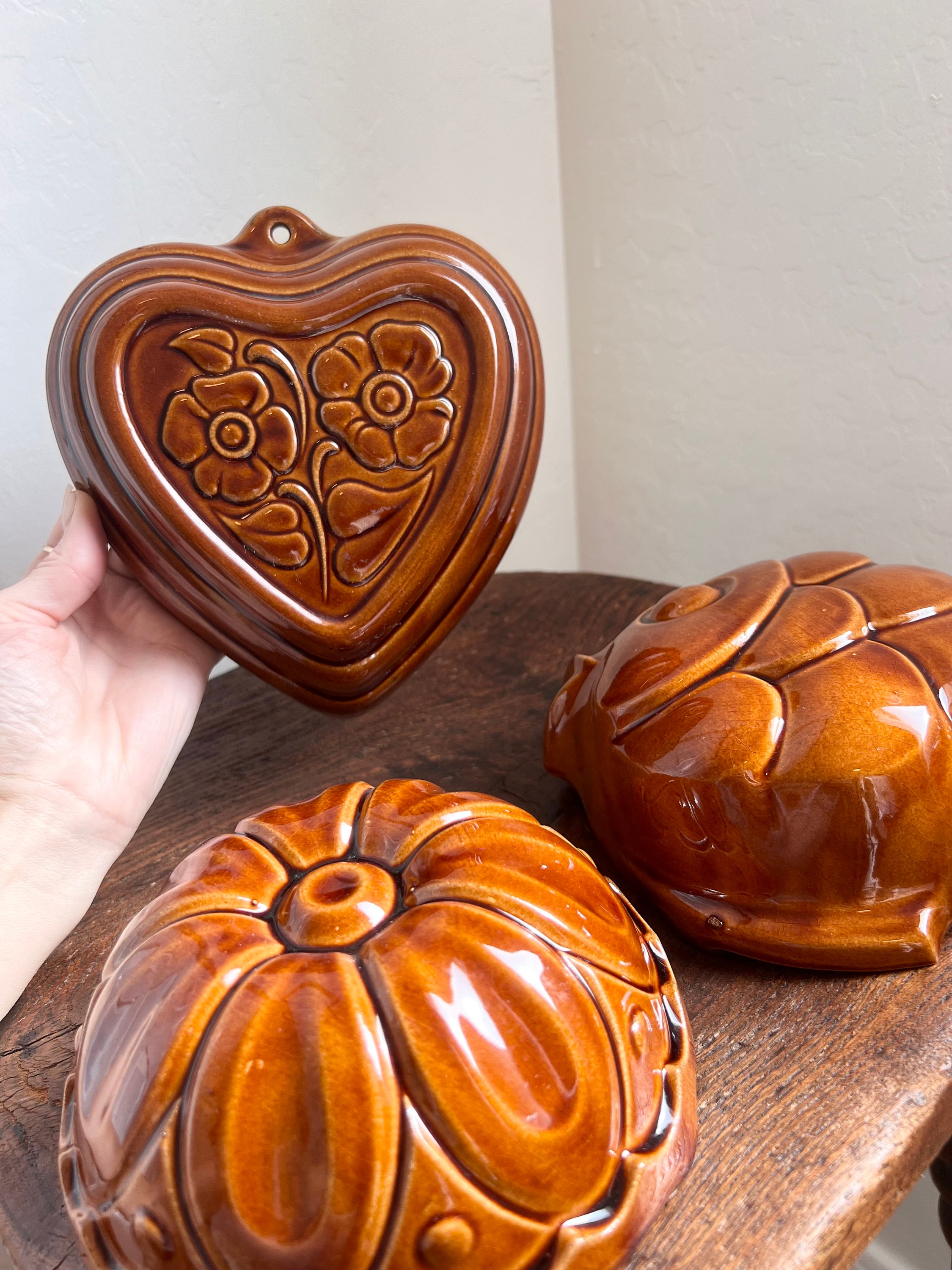 Set of 3 Ceramic Vintage German Molds for Wall Hanging Design Art, Fish ...