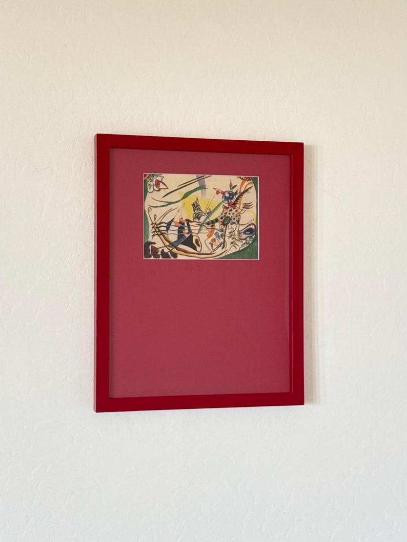 1919 'green Border' Wassily Kandinsky in Red Monochrome Framed Abstract ...
