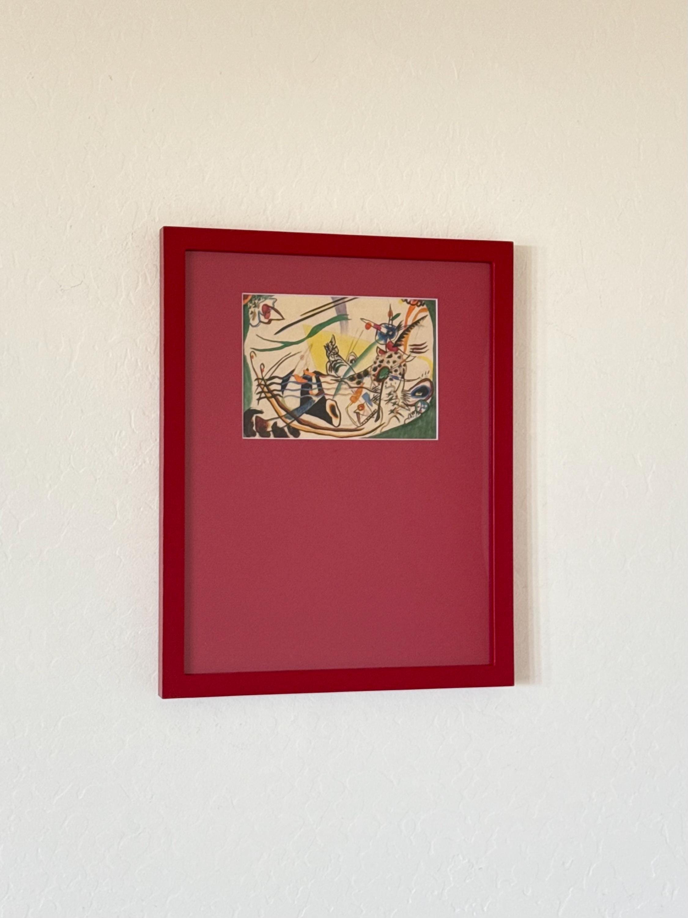 1919 'green Border' Wassily Kandinsky in Red Monochrome Framed Abstract ...