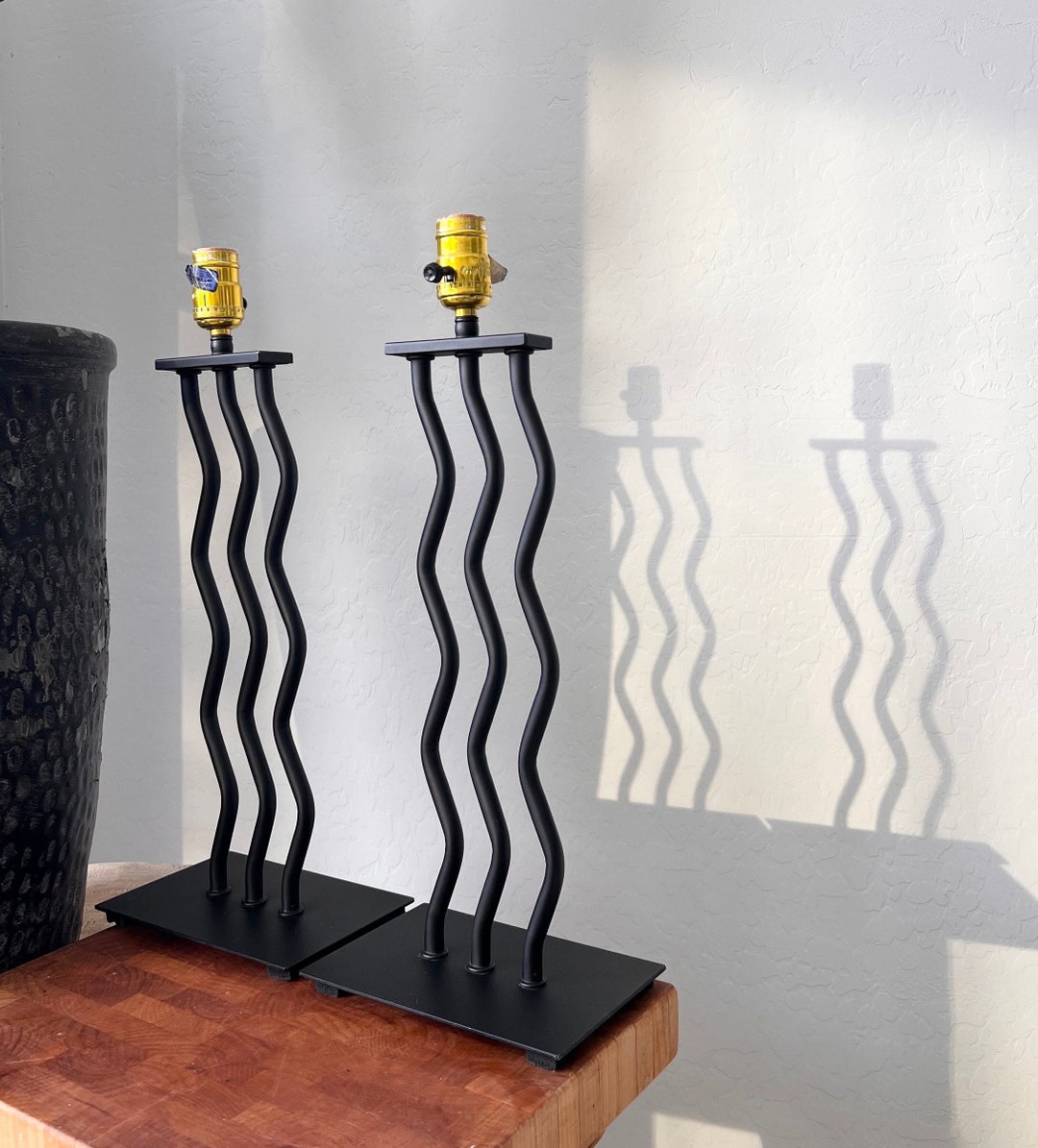 1 or 2 Rare Vintage Original Authentic Wave Squiggle Table Lamps ...