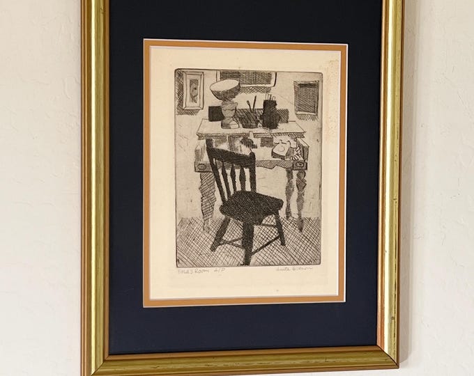 Vintage Original Still Life Etching 'nora's Room' Artist Signed Hanging ...