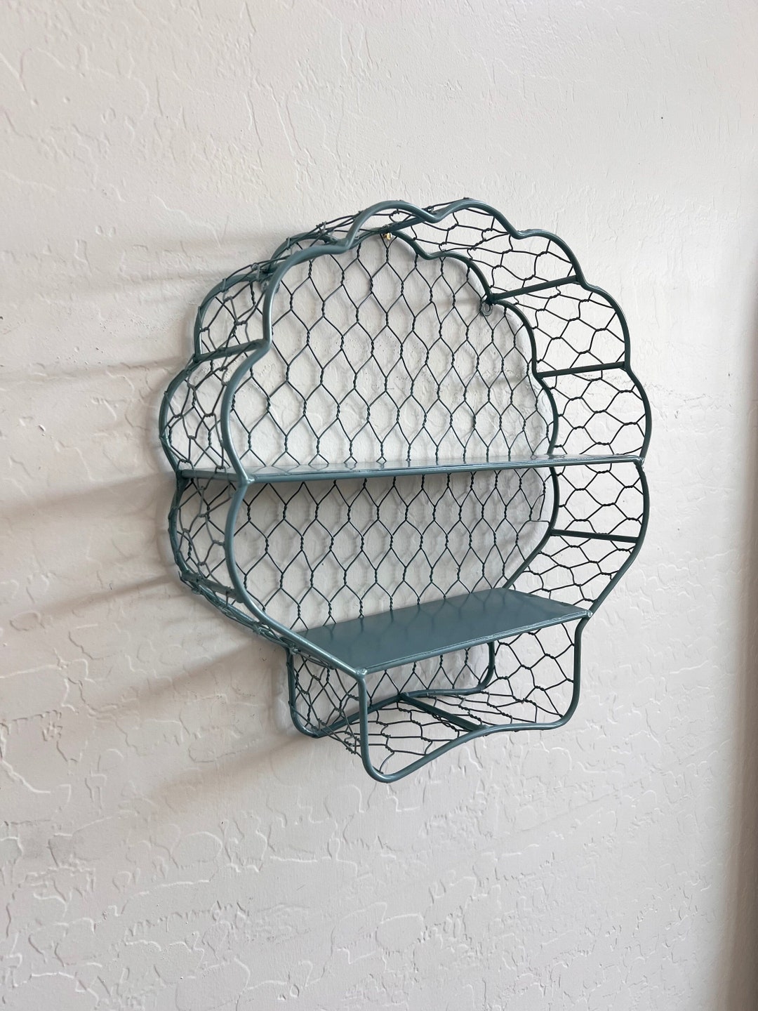 Vintage Wall Metal Blue Display Shelf, MCM, Mid Century Modern Home ...