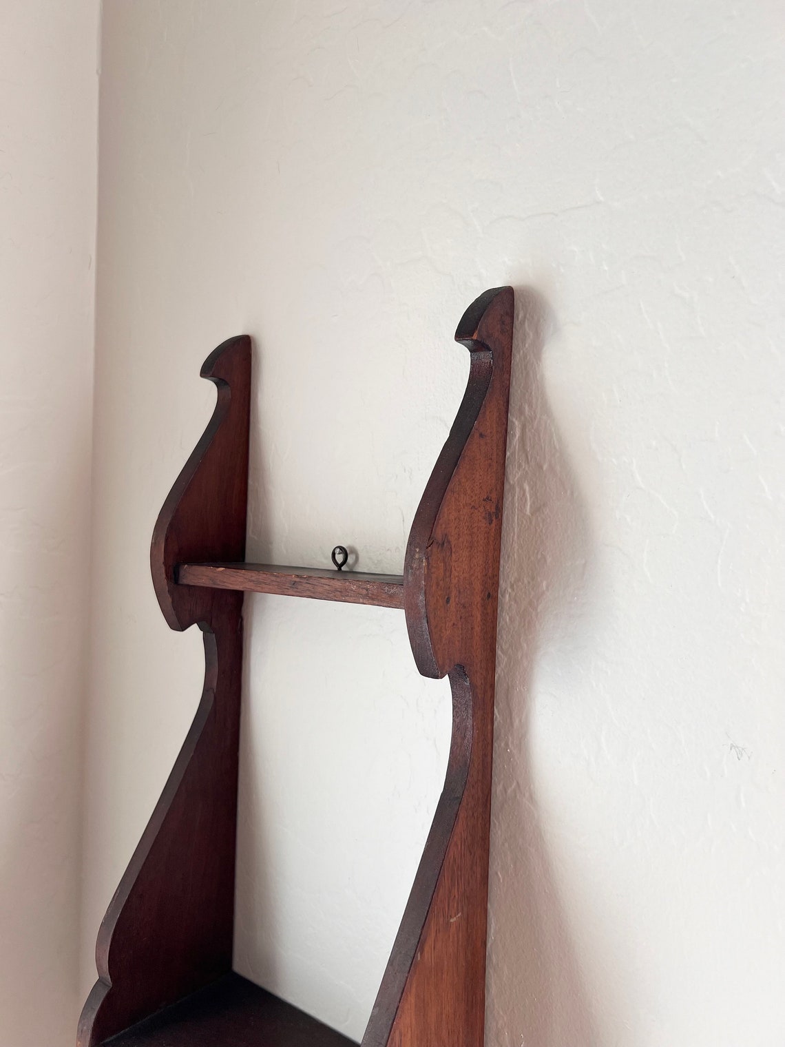 Antique Wood Shelf Dark Wood 3 Tier Wall Hanging Display - Etsy