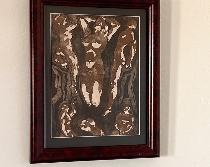 Vintage Art 1906 'six Human Figures' Abstract Art Dutch Giclee Print by ...