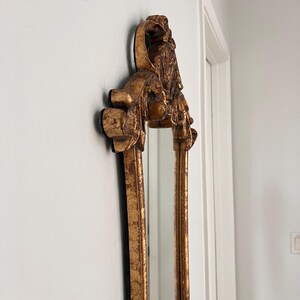 Vintage Italian Rococo Baroque Gold Wall Mirror Scrolled Giltwood Resin ...