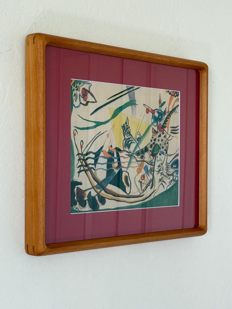 1919 'green Border' Wassily Kandinsky in Solid Teakwood Frame Abstract ...