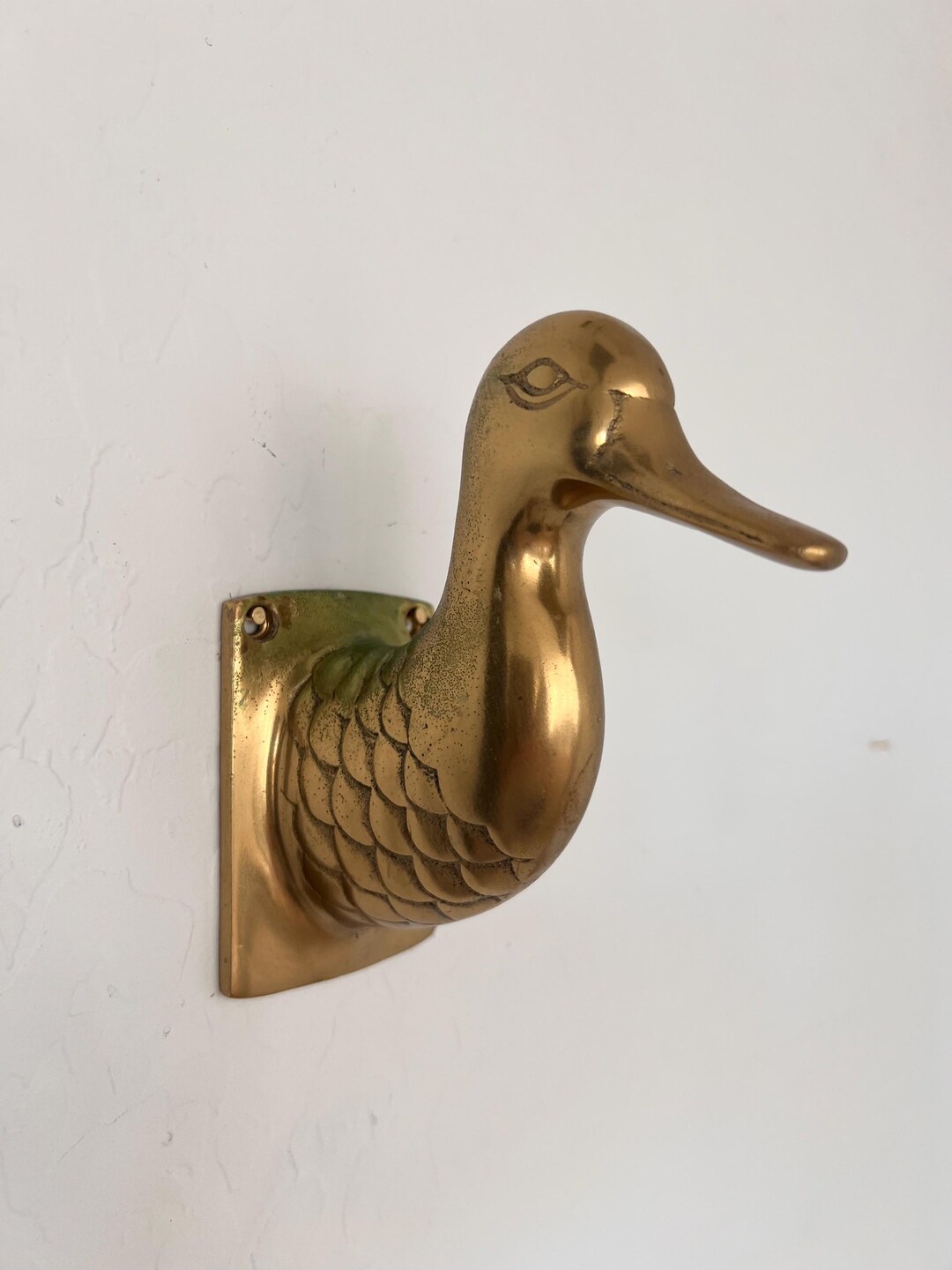 Vintage Solid Brass Duck Wall Hook, Hats Towel Apron Hook Wall Hanging ...