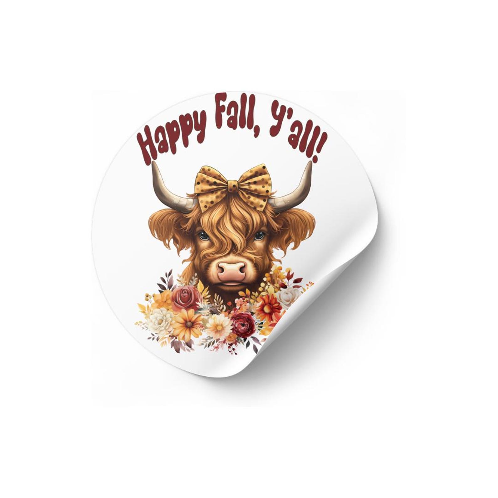 Happy Fall, Y'all - Fall PNG, Highland Cow, Autumn Girly, Fall Lover ...