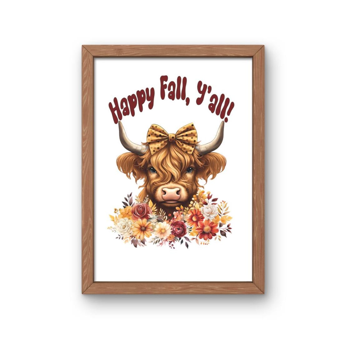 Happy Fall, Y'all Fall PNG, Highland Cow, Autumn Girly, Fall Lover ...