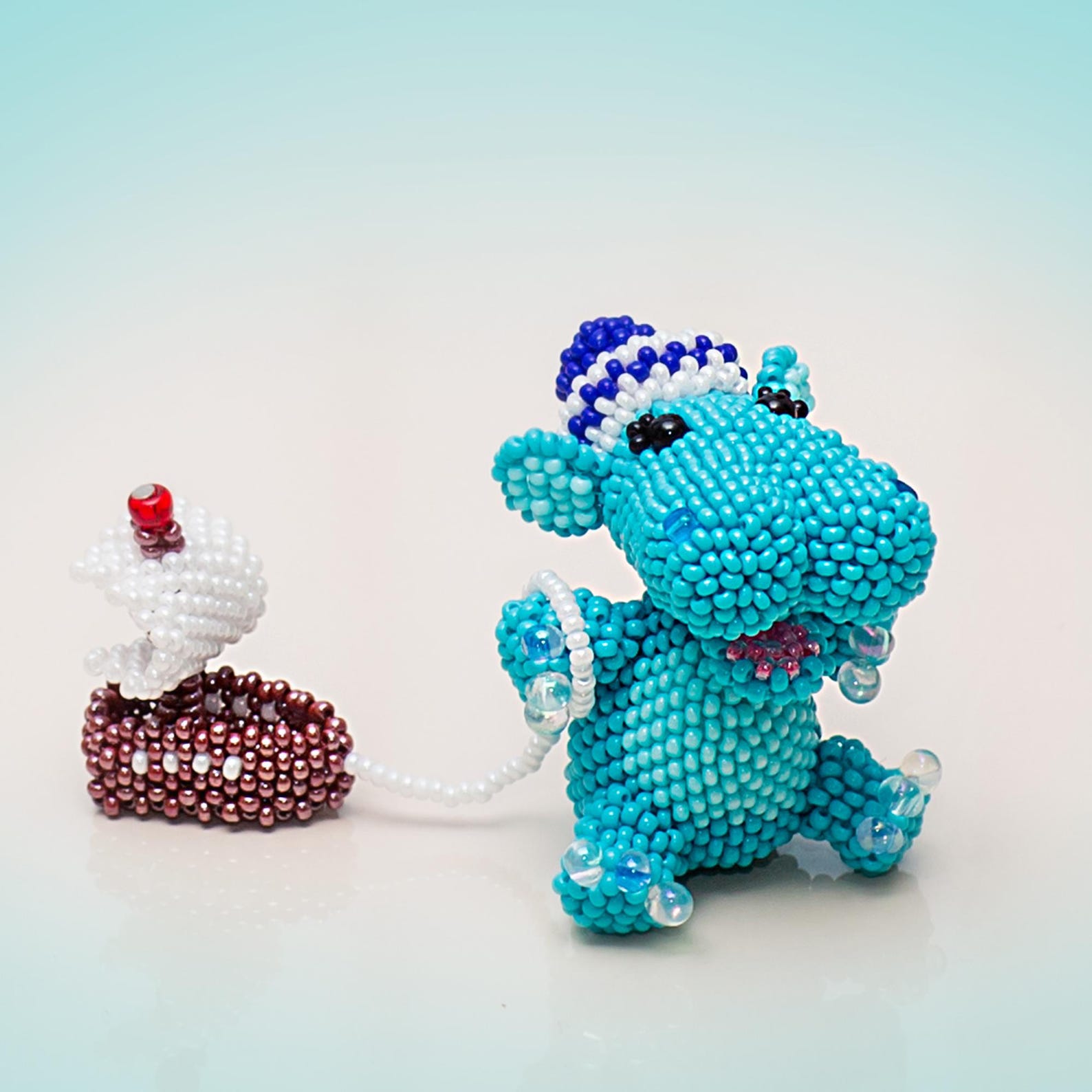 Little Hippo PDF Tutorial | Detailed Peyote Stitch Beading Pattern ...