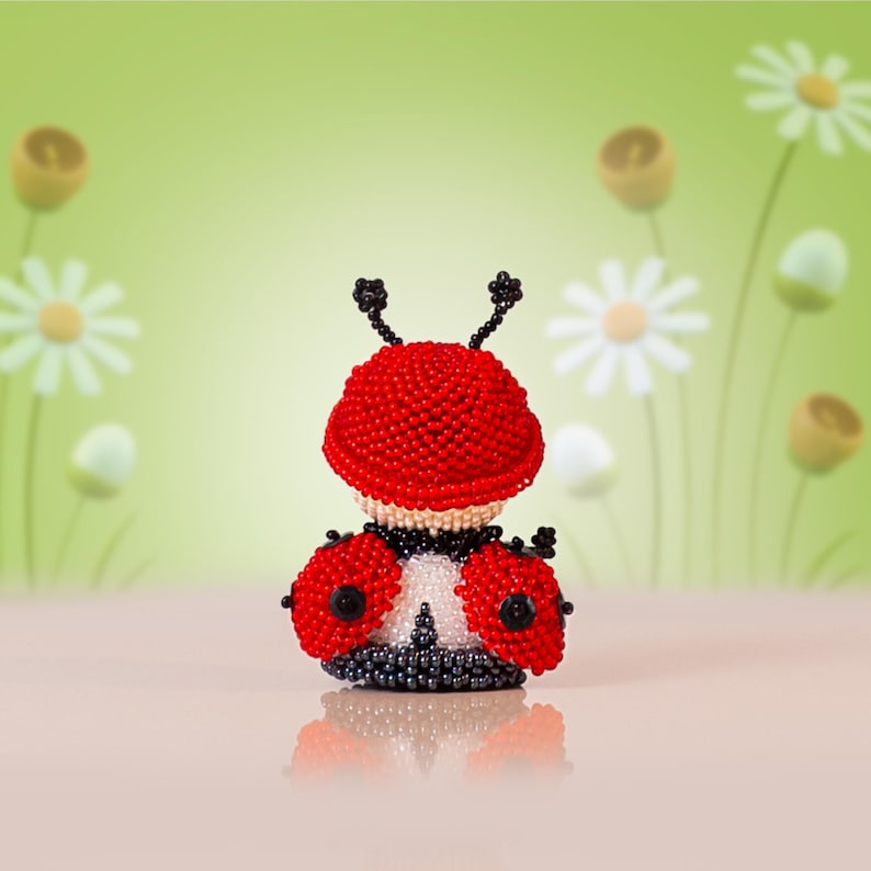 Beaded Ladybug Pattern PDF | Peyote Stitch Tutorial | Insect Figurine ...