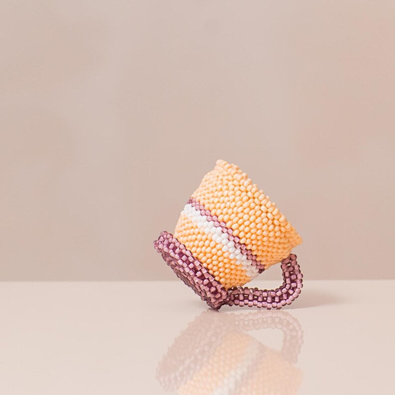 Beaded Coffee Cup Pattern – Easy Peyote Stitch Miniature Tutorial – DIY ...