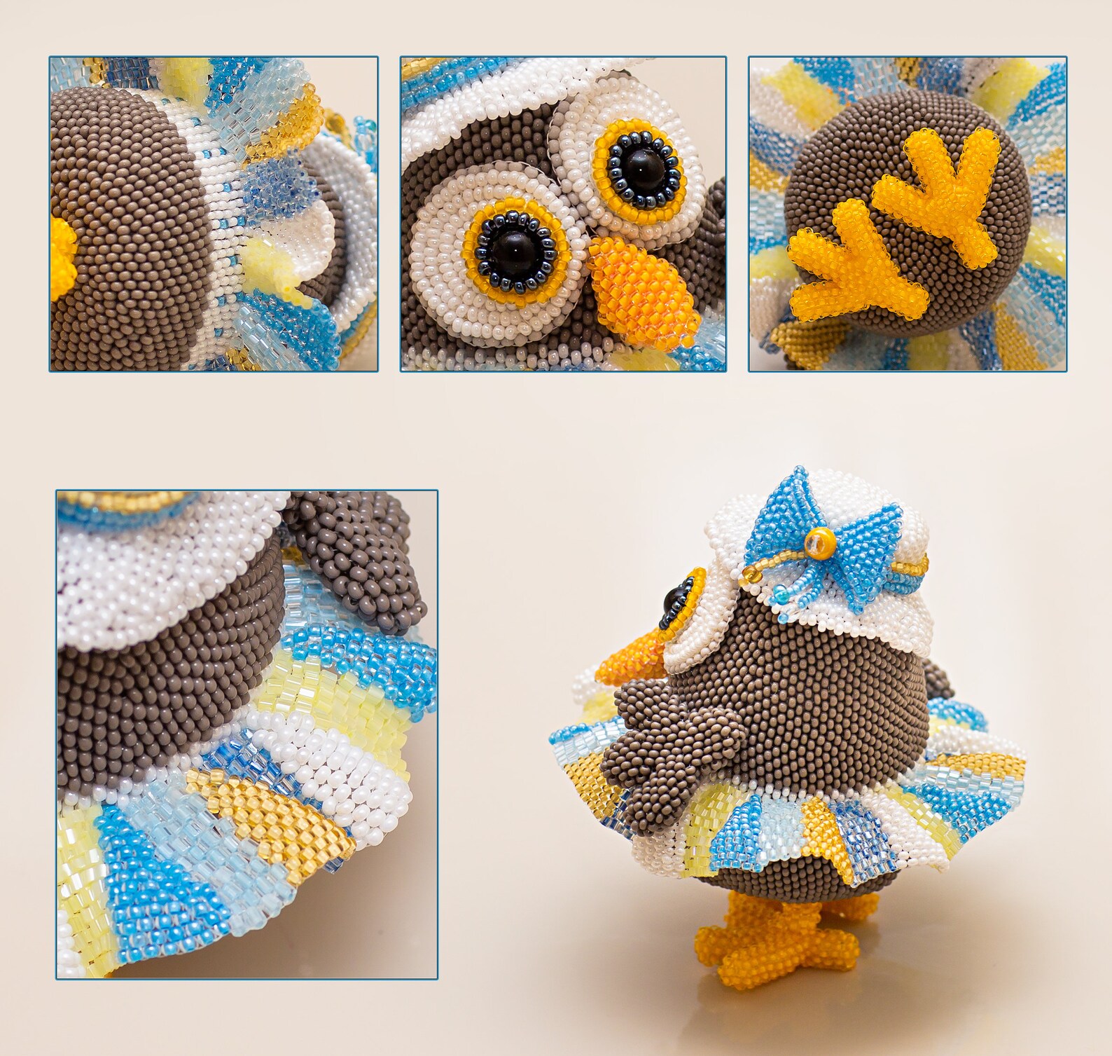 Beading Tutorials | PDF Patterns of Owl in a Hat & Skirt and Mouse on ...