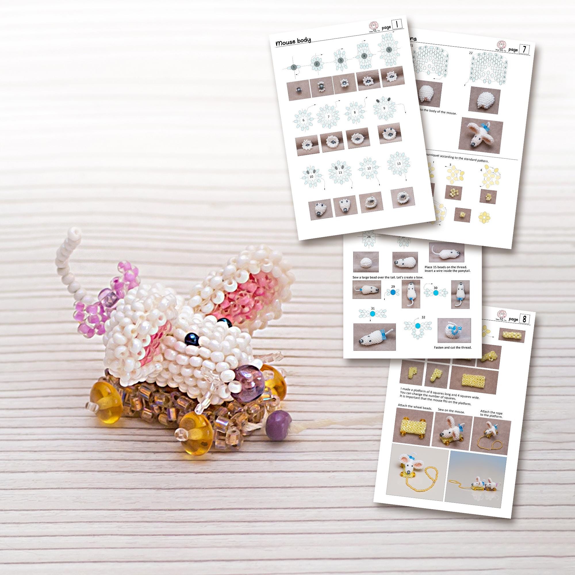 Beaded Mouse Pattern | DIY Bead Weaving Tutorial | PDF Beading ...