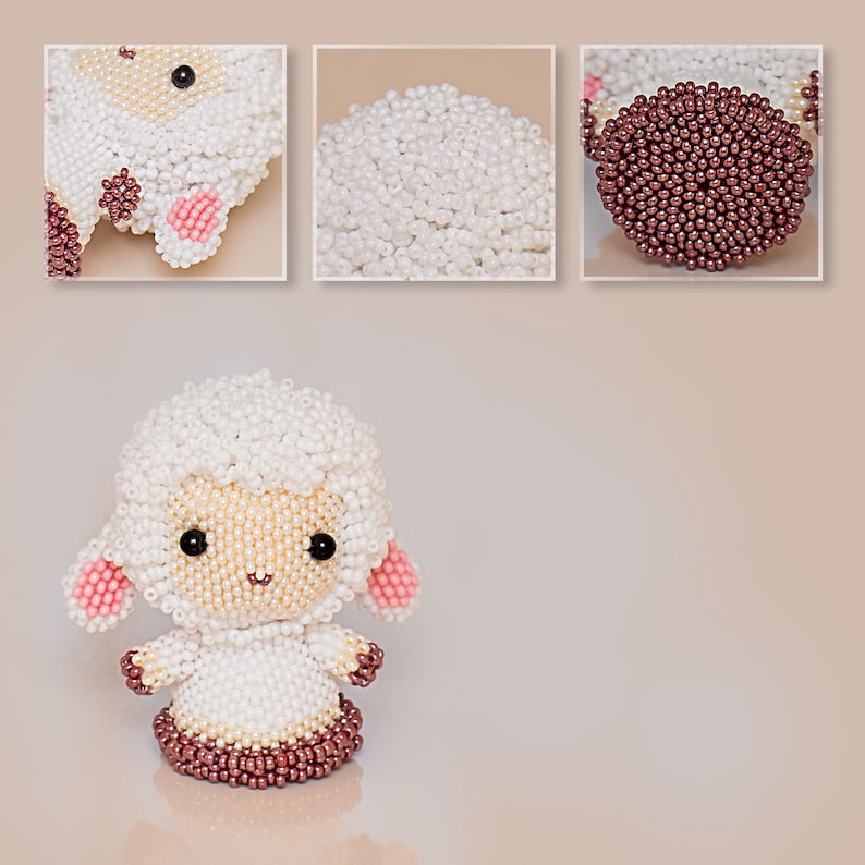 Beaded Sheep PDF Pattern | Step-by-step Peyote Stitch Tutorial | DIY Miniature Beading Animal - Etsy