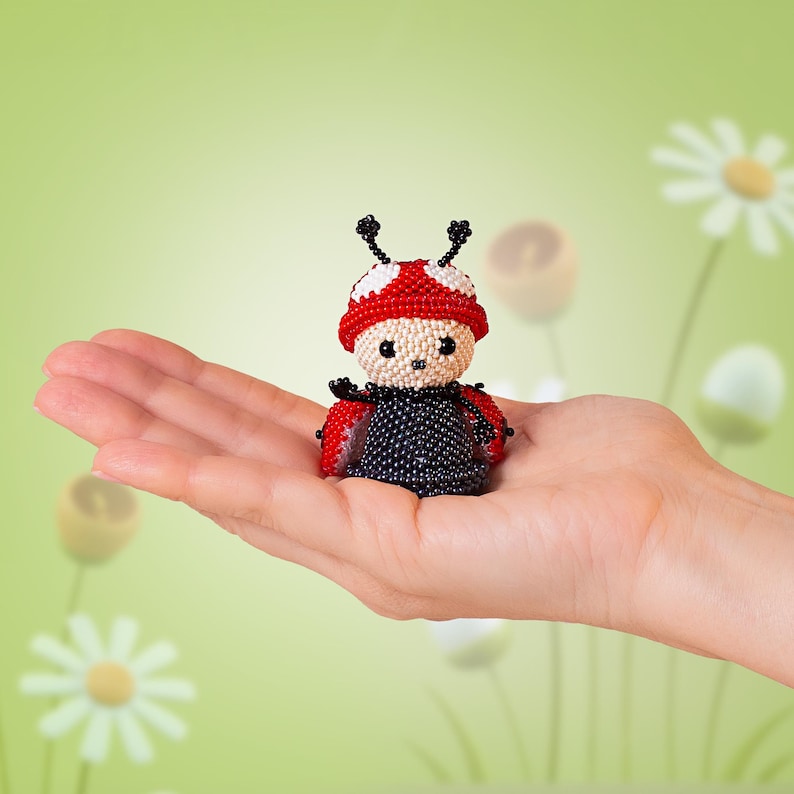 Beaded Ladybug Pattern PDF | Peyote Stitch Tutorial | Insect Figurine ...