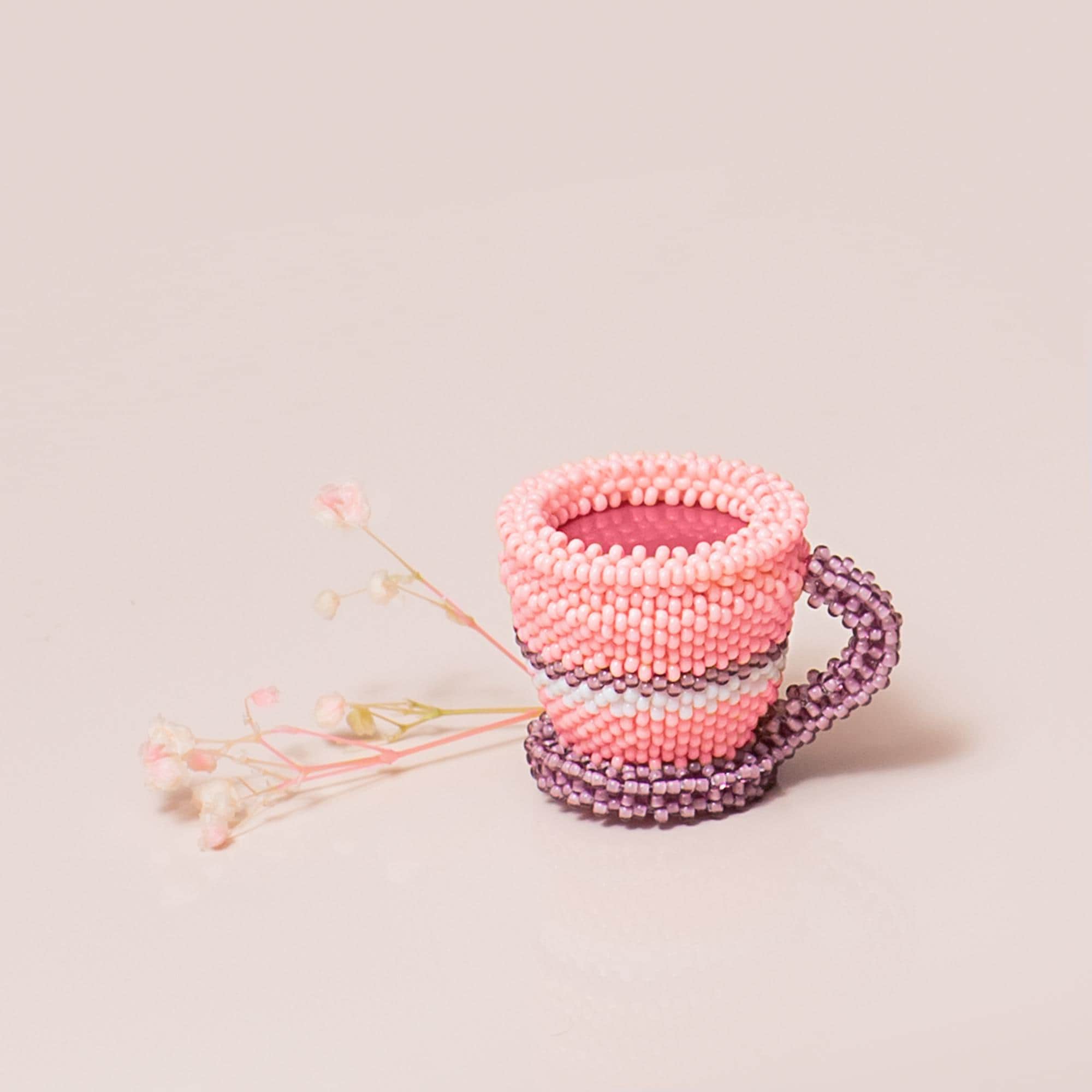 Beaded Coffee Cup Pattern – Easy Peyote Stitch Miniature Tutorial – DIY ...