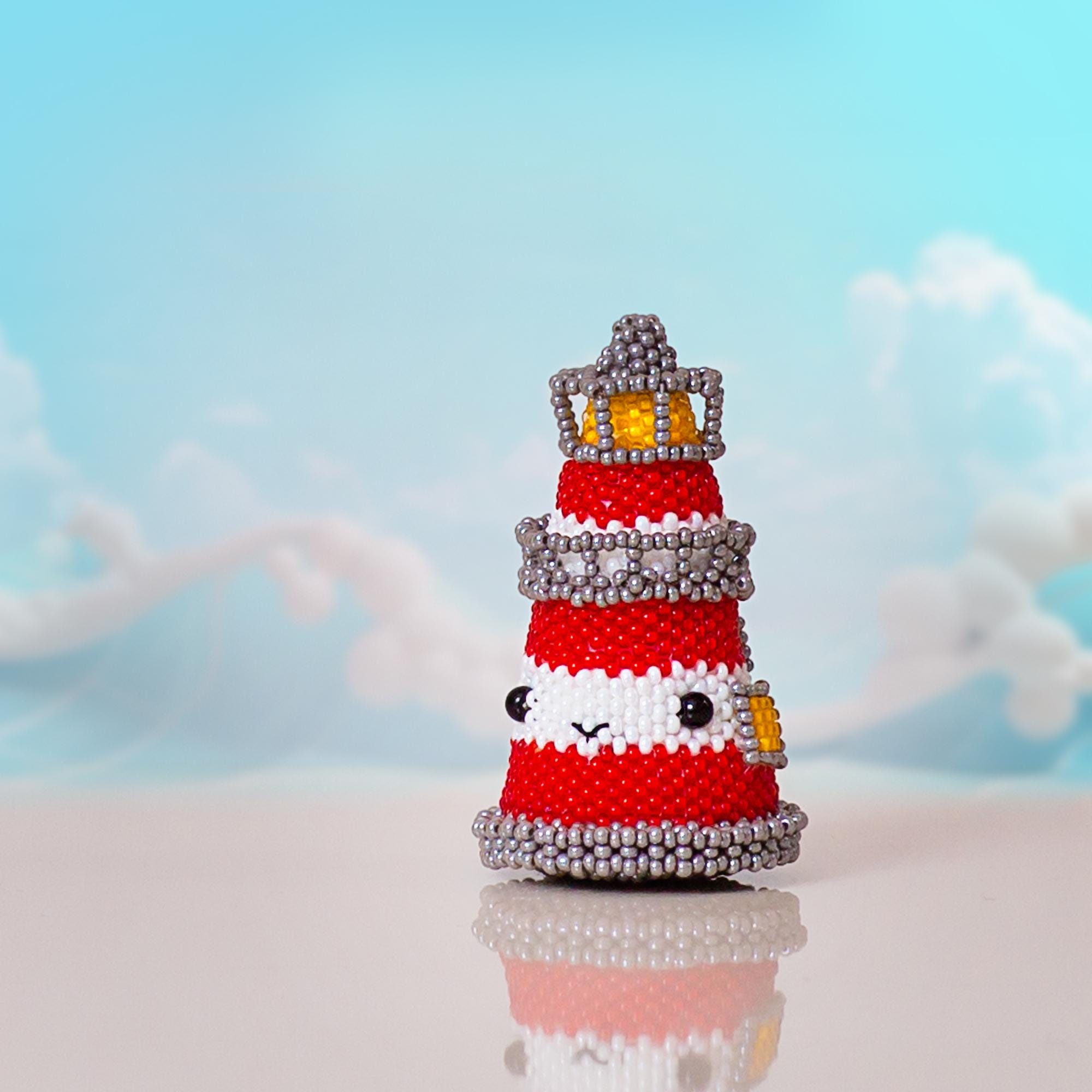 Beaded Lighthouse Pattern | Peyote Stitch Tutorial PDF | Nautical Bead ...