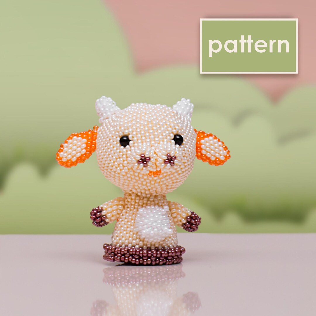 Beaded Cow PDF Pattern | Step-by-step Peyote Stitch Tutorial | DIY Farm ...