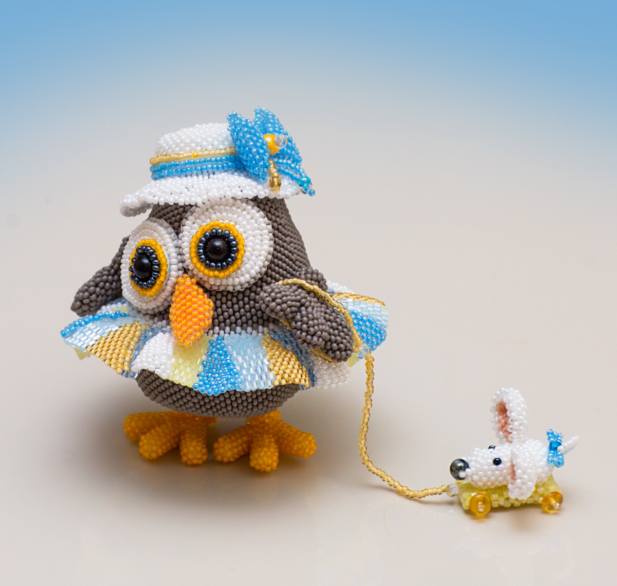 Beading Tutorials | PDF Patterns of Owl in a Hat & Skirt and Mouse on ...