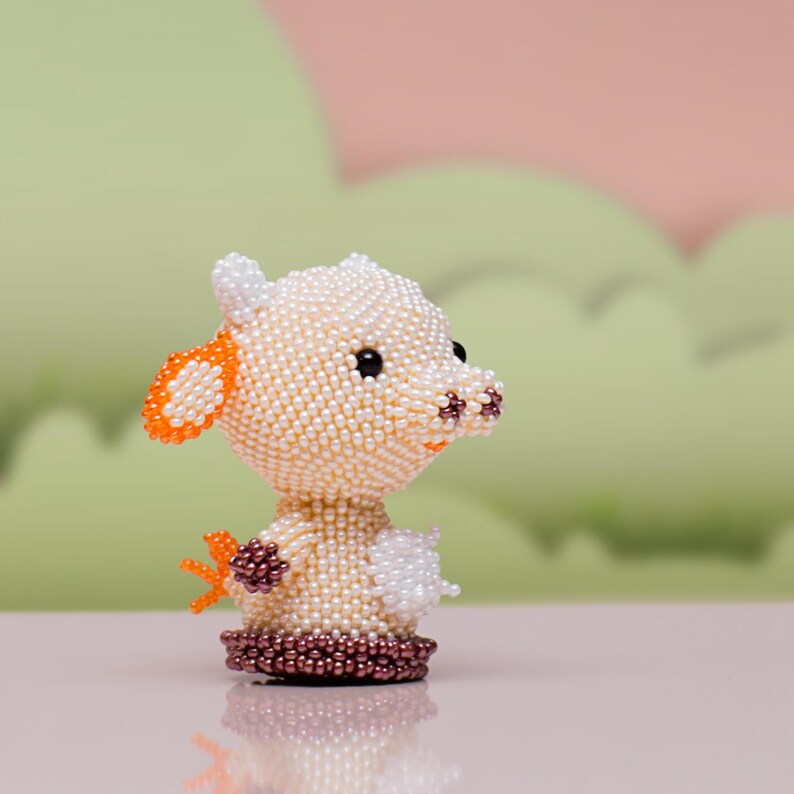 Beaded Cow PDF Pattern | Step-by-step Peyote Stitch Tutorial | DIY Farm ...