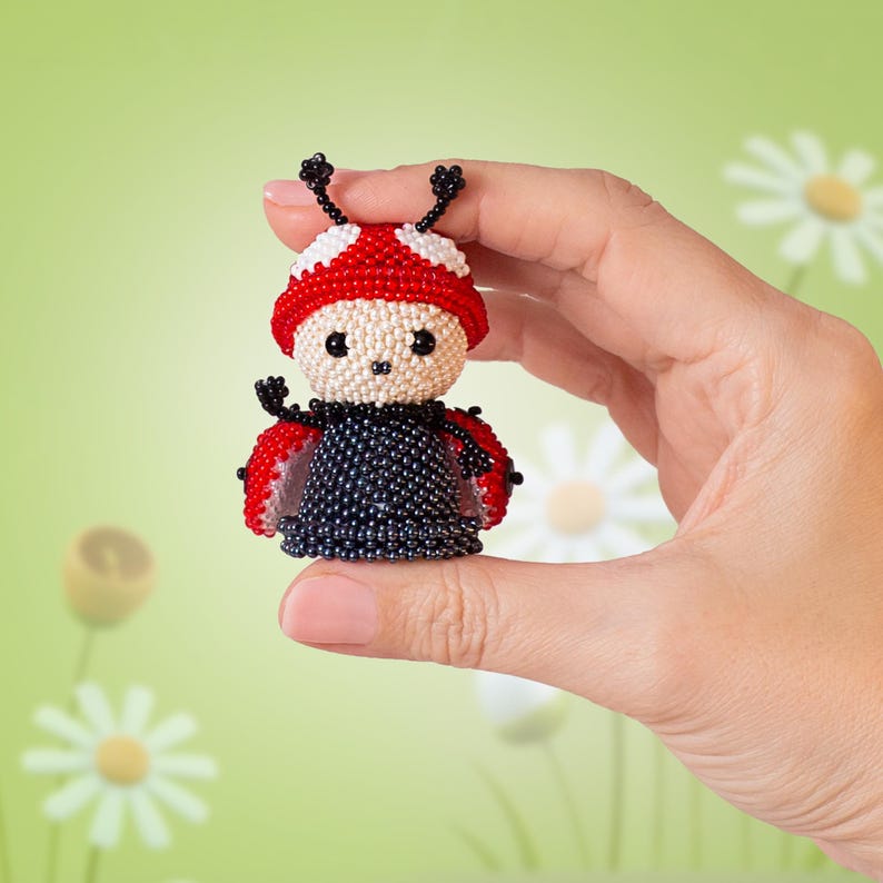 Beaded Ladybug Pattern PDF | Peyote Stitch Tutorial | Insect Figurine ...