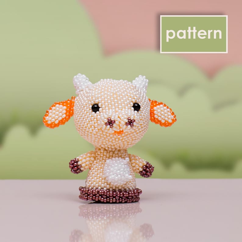 Cow 3D Bead Pattern | Beaded Animal Pattern | Peyote Stitch DIY - Etsy