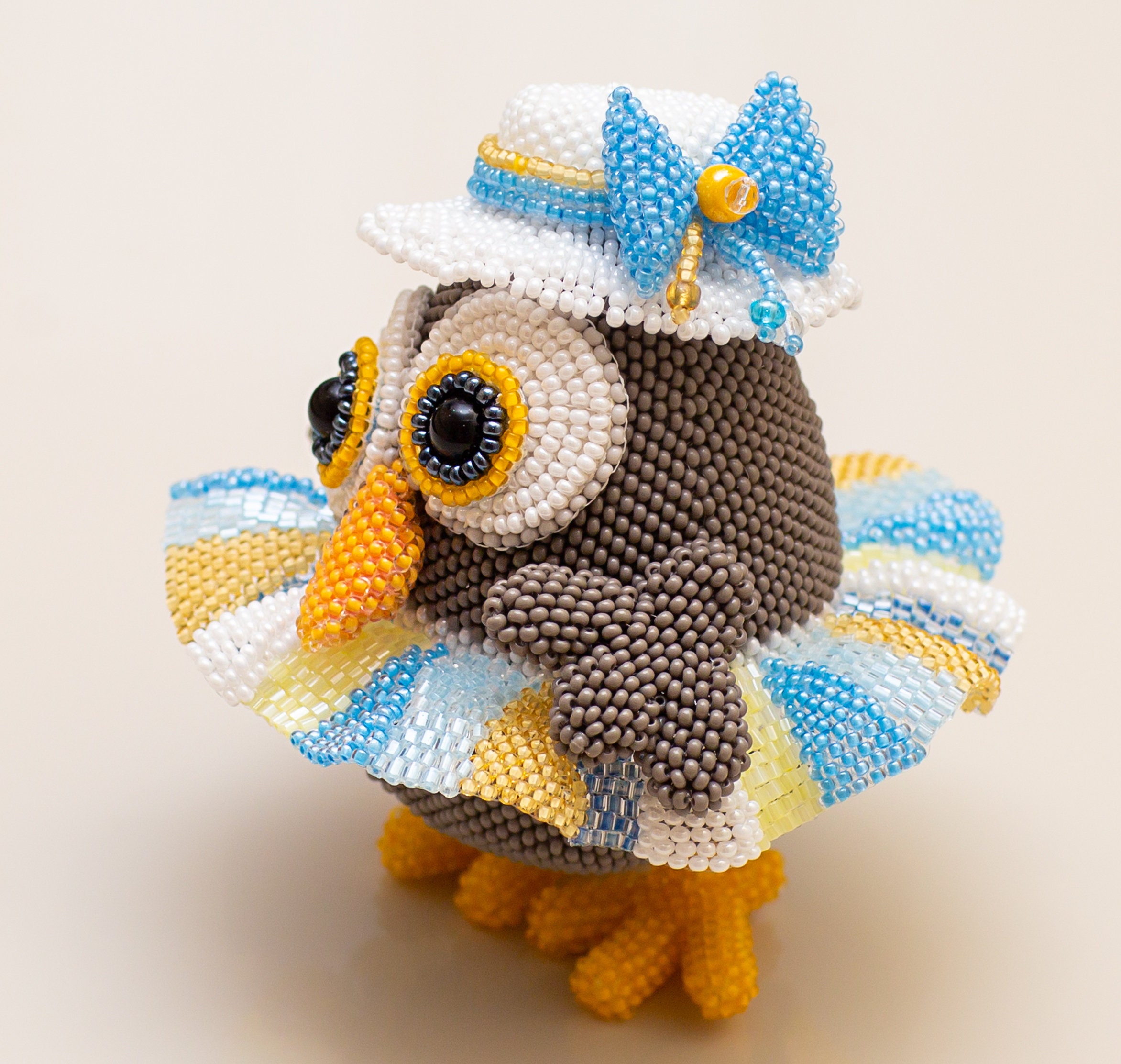 Owl in a Hat and Skirt | Beading Tutorial PDF Pattern | Geometric ...