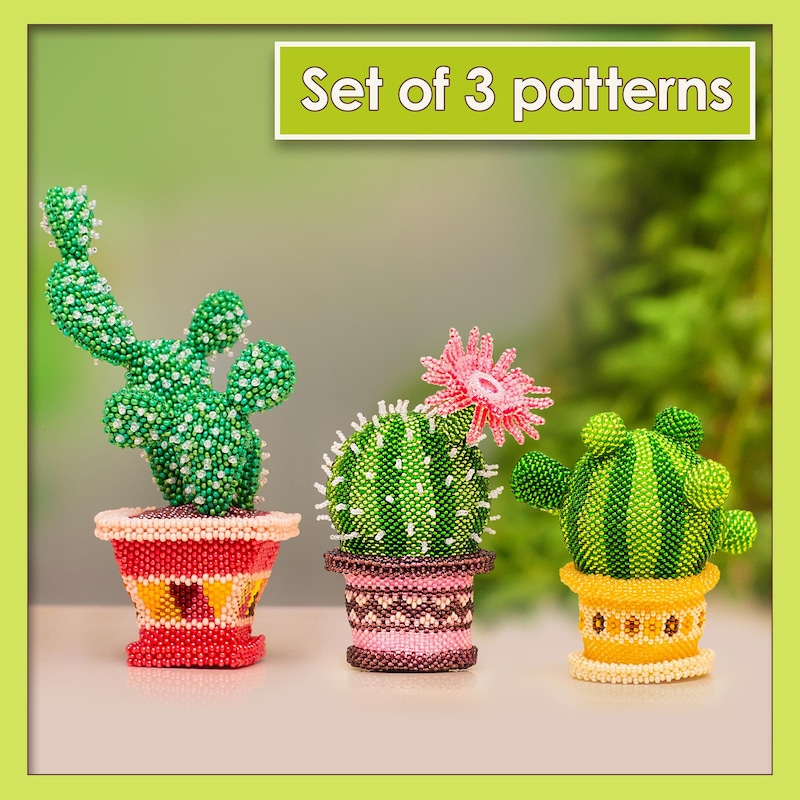 Beaded Cactus Plants - Etsy UK