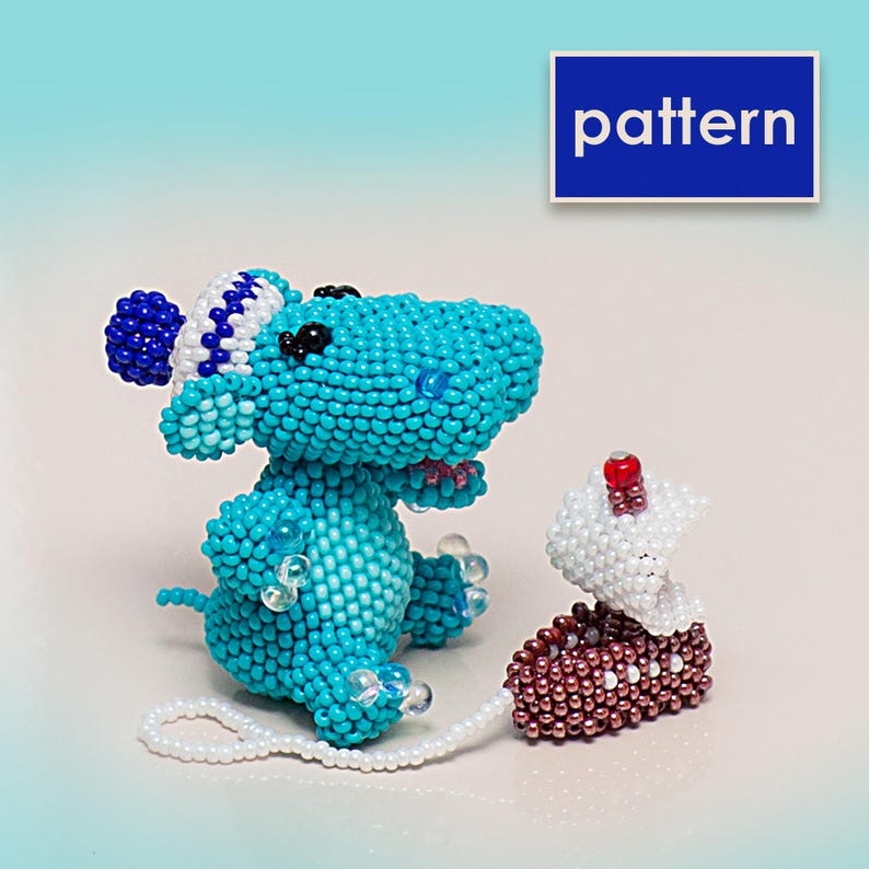Little Hippo PDF Tutorial | Detailed Peyote Stitch Beading Pattern ...
