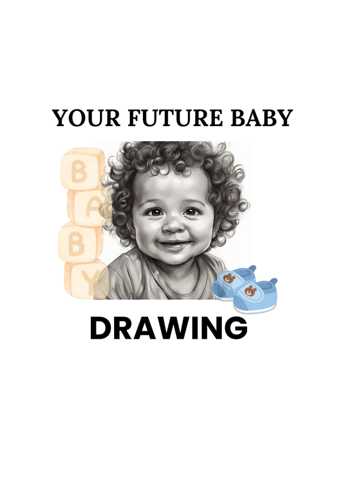 Future Baby Drawing ,fast Delivery, Future Child Portrait, Draw My ...