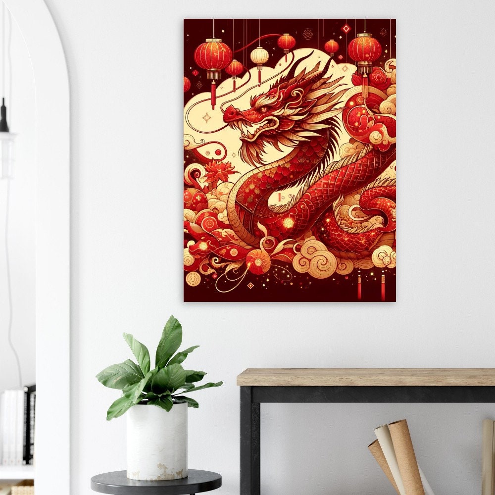 Majestic Dragon Chinese New Year 2024 Art Print: Embrace the Year of ...