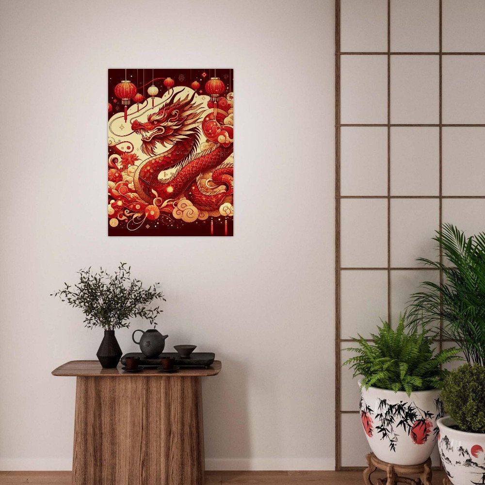 Majestic Dragon Chinese New Year 2024 Art Print: Embrace the Year of ...