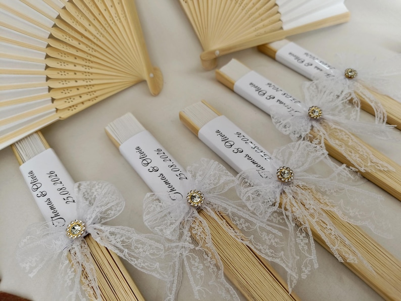 Bamboo Wedding Fans, Hand Folding Fans, Romantic Summer Wedding Gift ...
