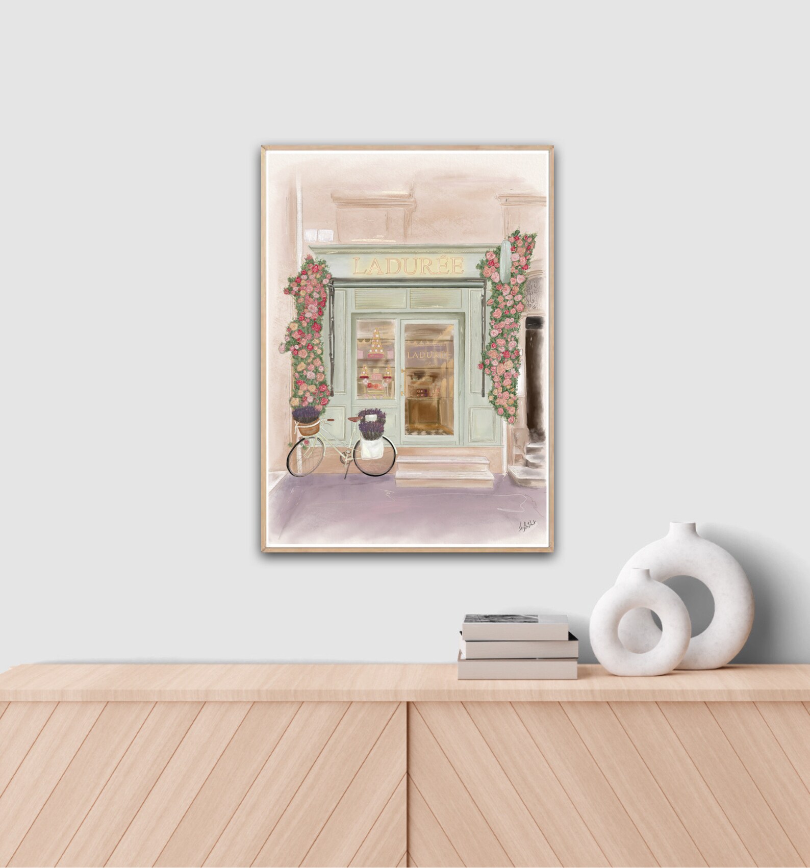 Laduree Patisserie Saint Tropezfashion Illustration Fine Art Print ...