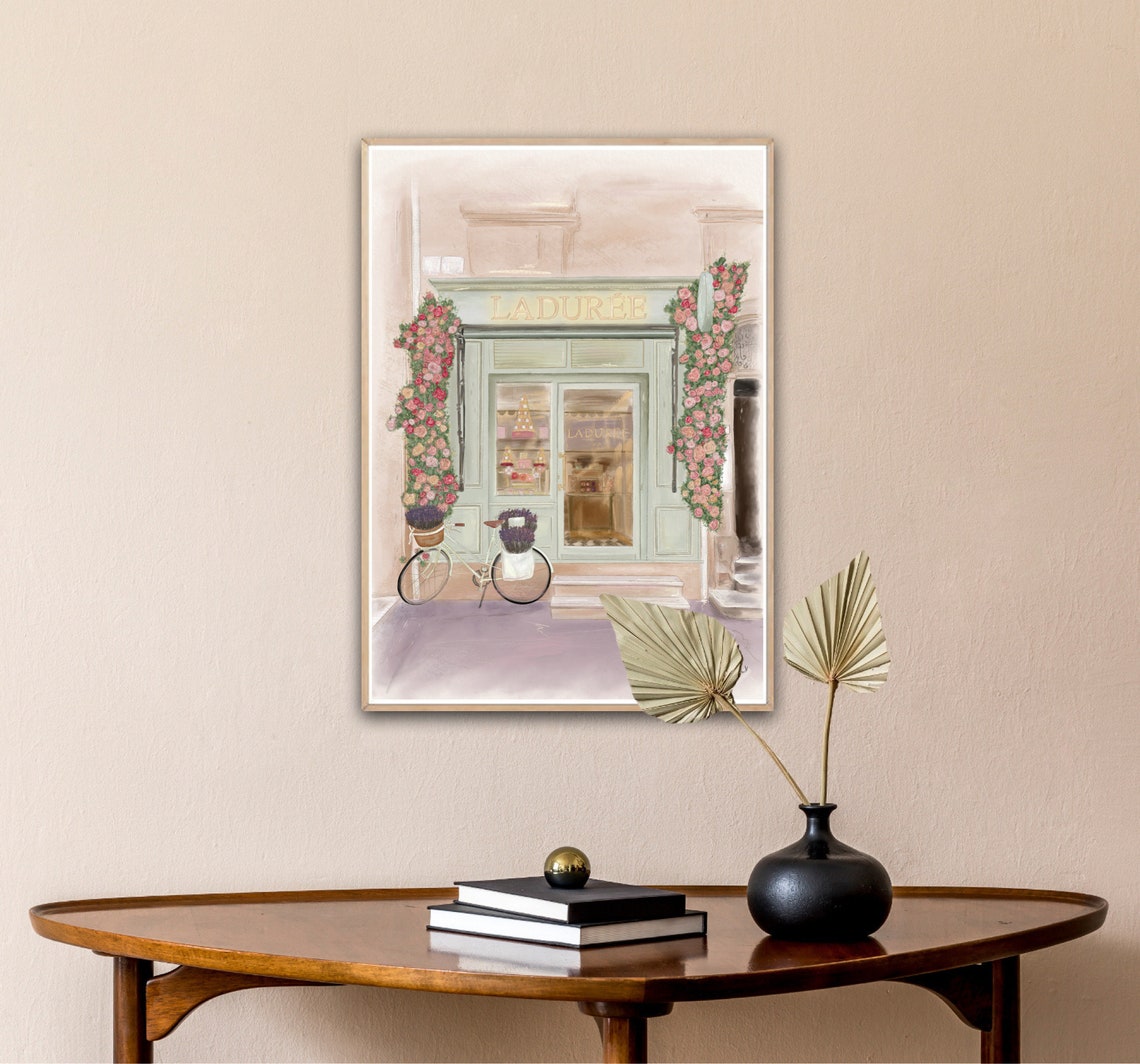 Laduree Patisserie Saint Tropezfashion Illustration Fine Art Print ...