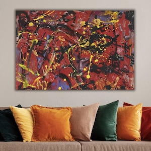Jackson Pollock Canvas Wall Art, Red Composition by Pollock Print ...