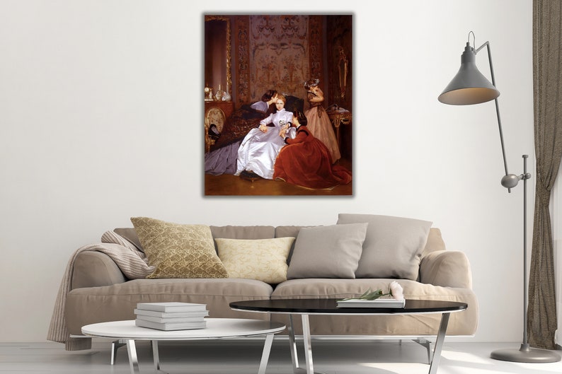 Auguste Toulmouche : La Fiancée Hésitante Canvas Print, the Reluctant Bride Canvas, Auguste ...