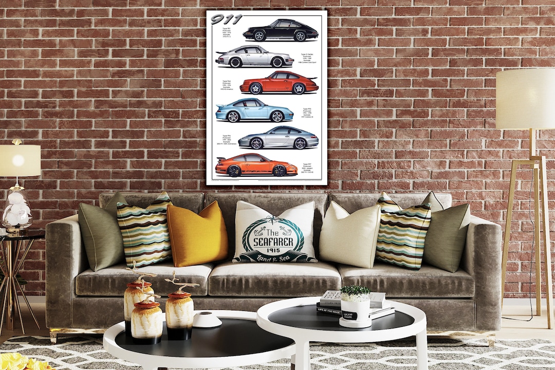 Evolution of Porsche Canvas Print, Porsche 911 Print Poster, Porsche ...