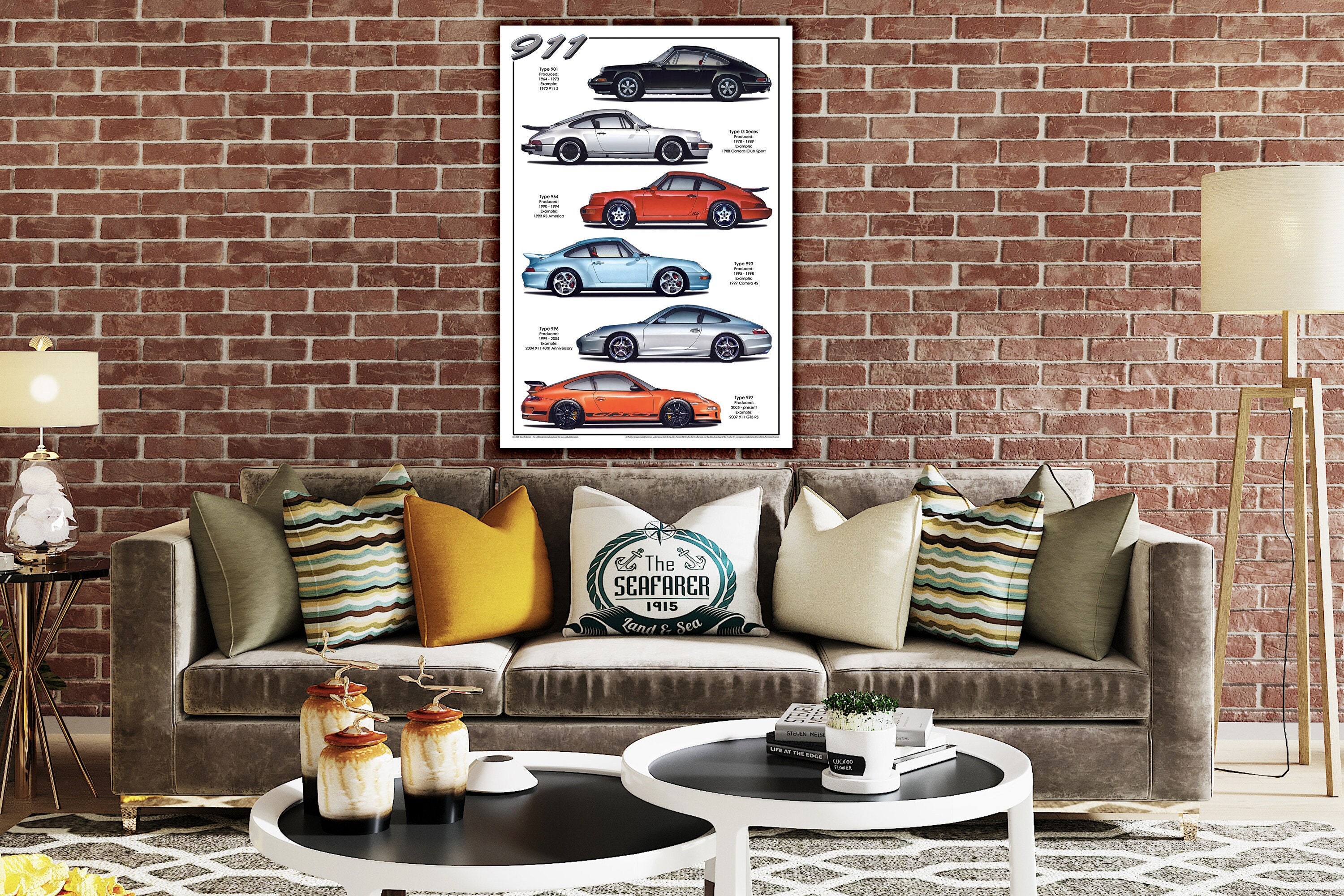 Evolution of Porsche Canvas Print, Porsche 911 Print Poster, Porsche ...
