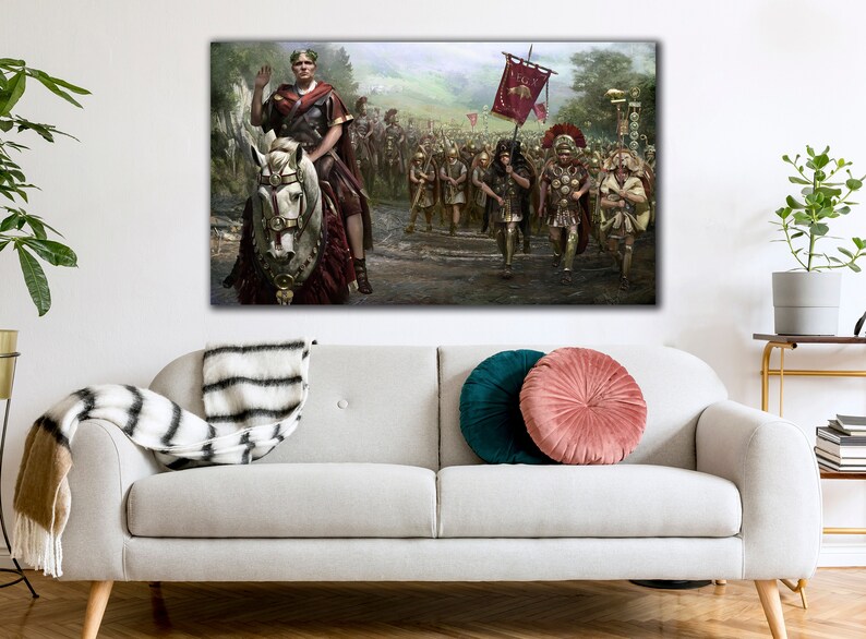 Julius Caesar and His Legions Canvas Wall Art, the Legendary Emperor of ...