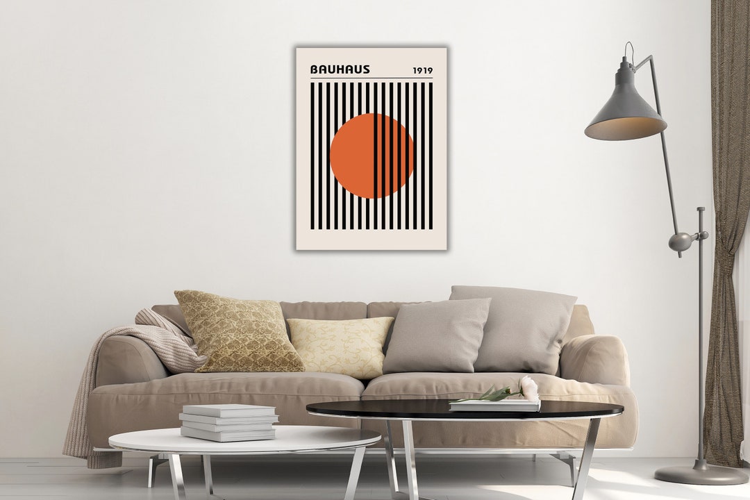 Bauhaus 1919 Canvas Print Set, Orange and Blue Sun Art - Etsy