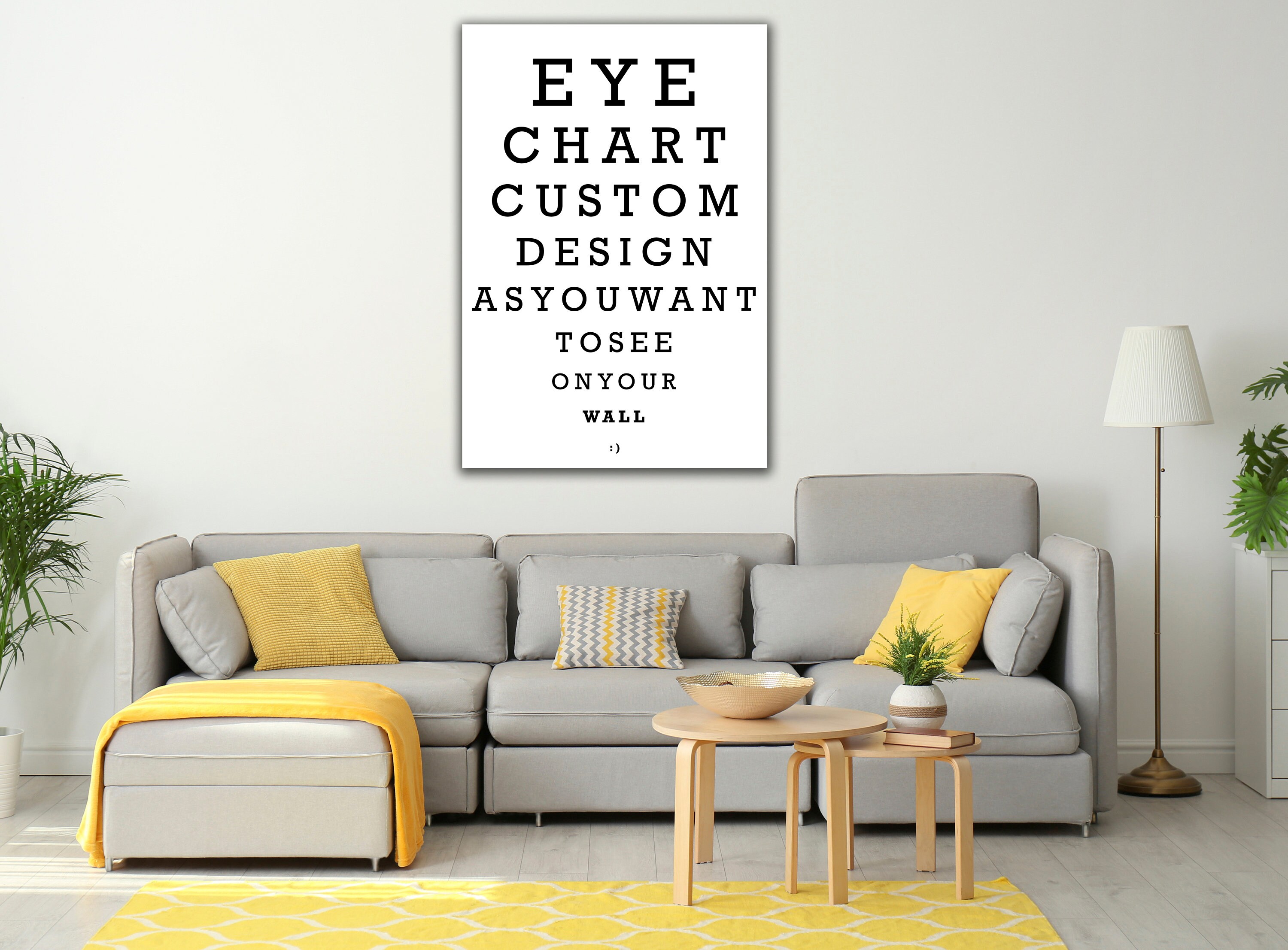 Custom Eye Chart Wall Art, Make People Smile With Any Words You Want ...