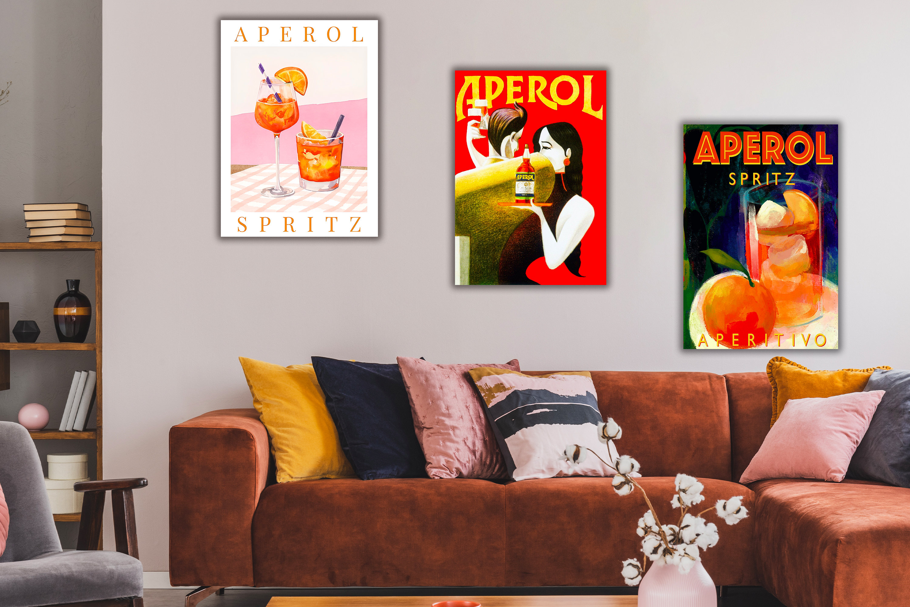 Set of 3 Aperol Canvas Wall Art, Aperol Print Set, Aperol Vintage ...