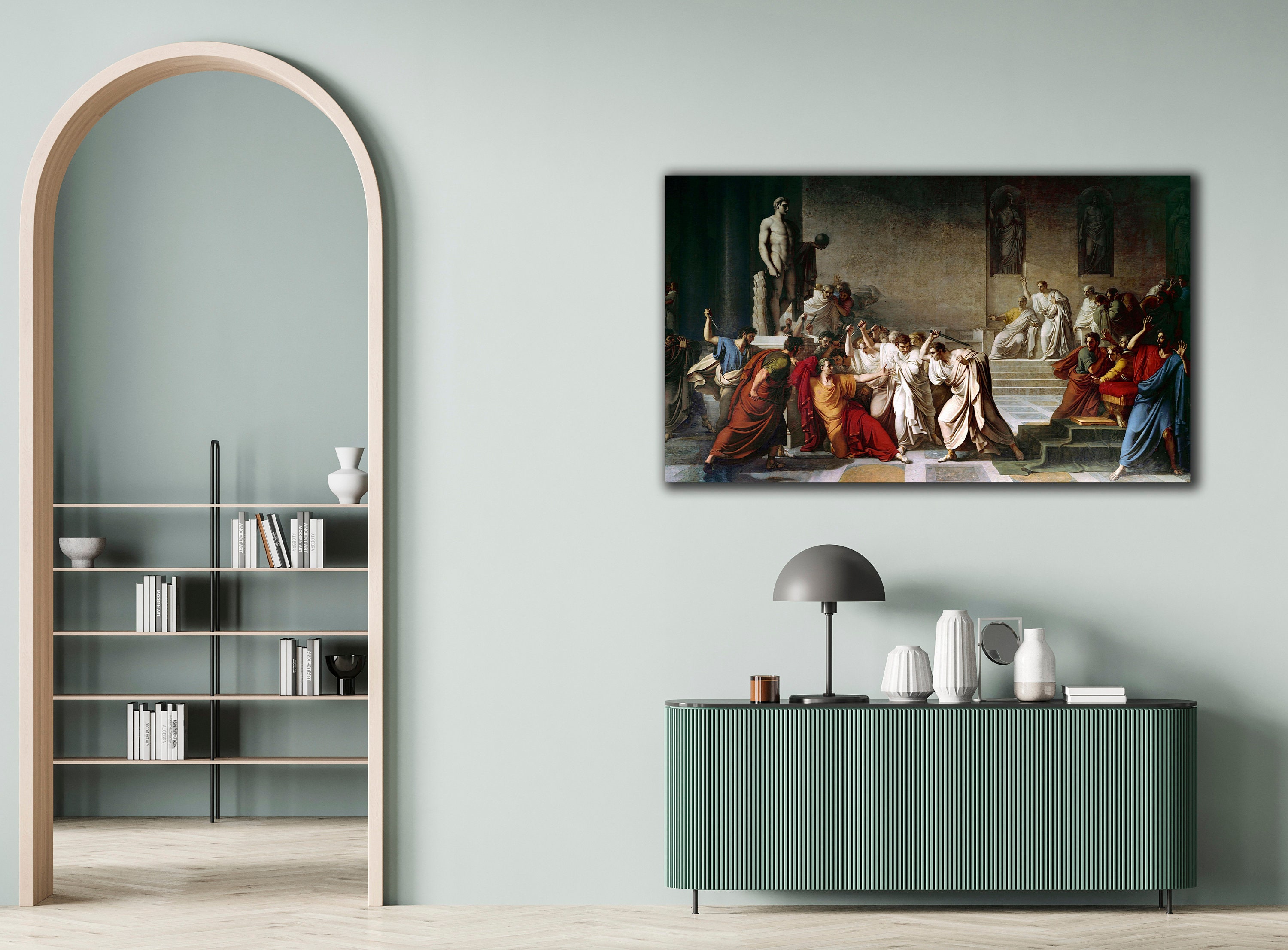 The Death of Julius Caesar Canvas Wall Art, Vincenzo Camuccini's Masterpiece, the Iconic Story ...
