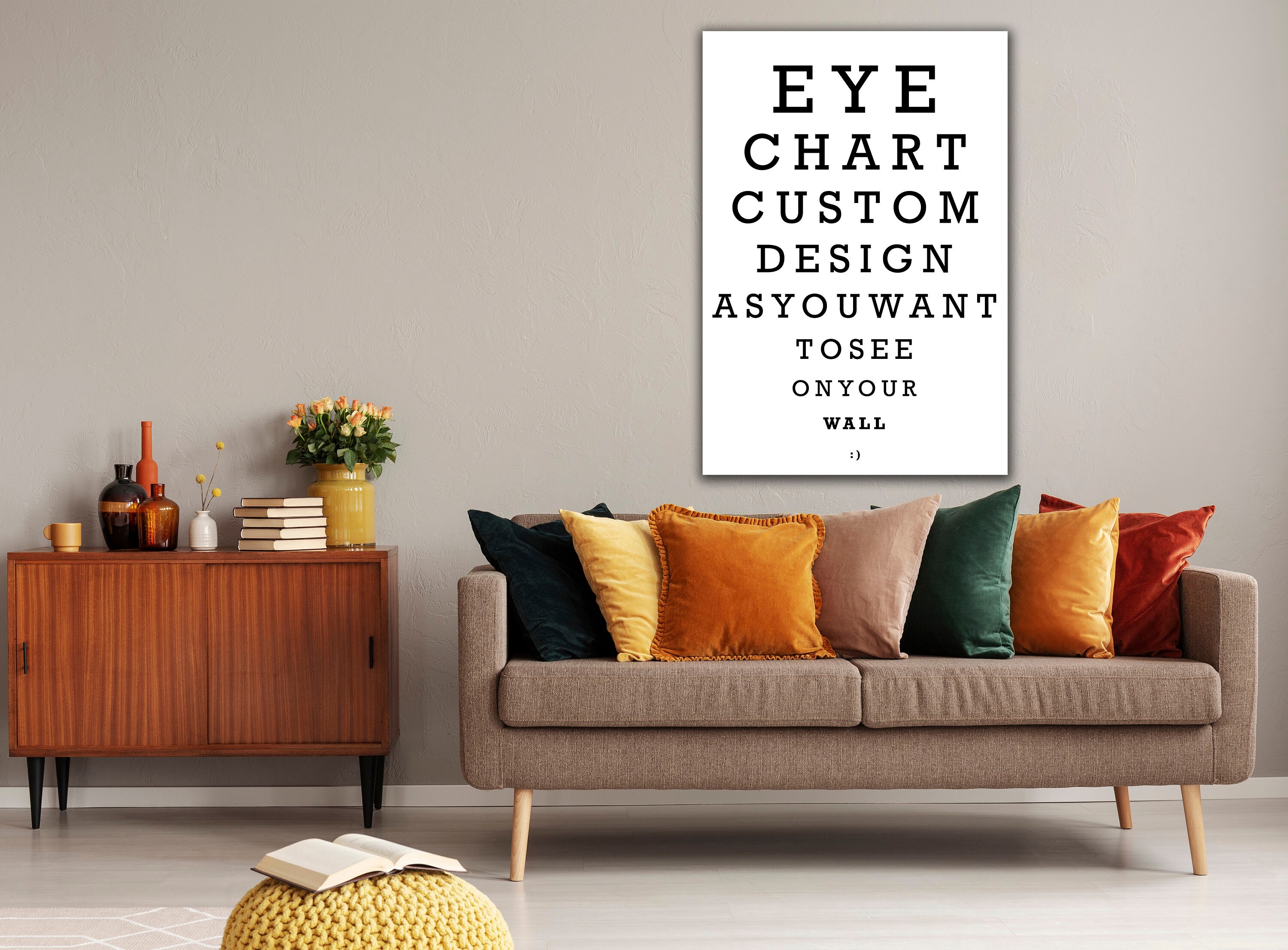 Custom Eye Chart Wall Art, Make People Smile With Any Words You Want ...